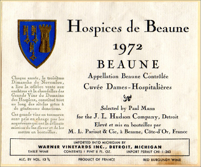 Hospices de Beaune Wine Label • Travel Letter